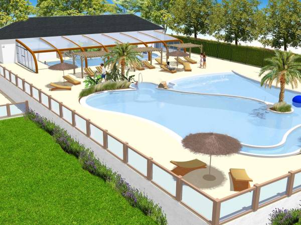 Discover the bathing area at the camping Domaine de Drancourt