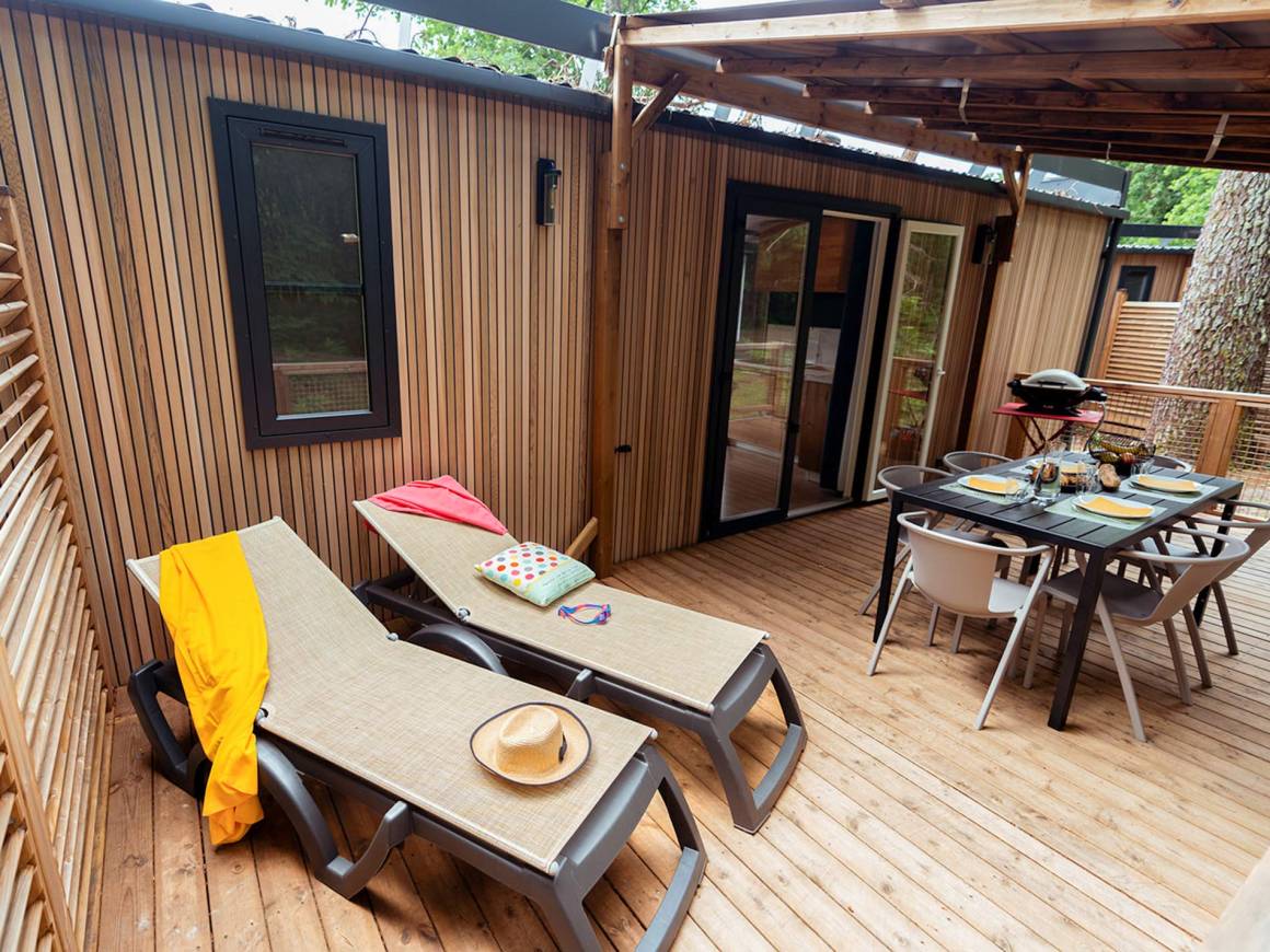 Mobil home 6 personnes 3 chambres climatisé(e) 4 fleurs - Parentis en Born