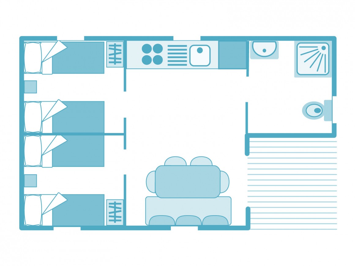 Chalet Beach 4/5 people 2 bedrooms air-conditioned 3 flowers - Creixell ...