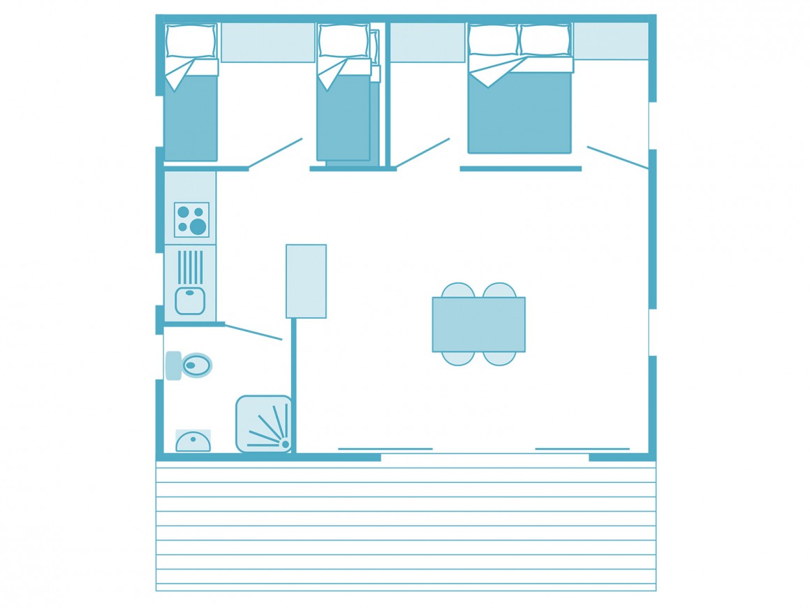 Chalet Morea 5 personnes 2 chambres climatisé(e) 3 fleurs - Cervione