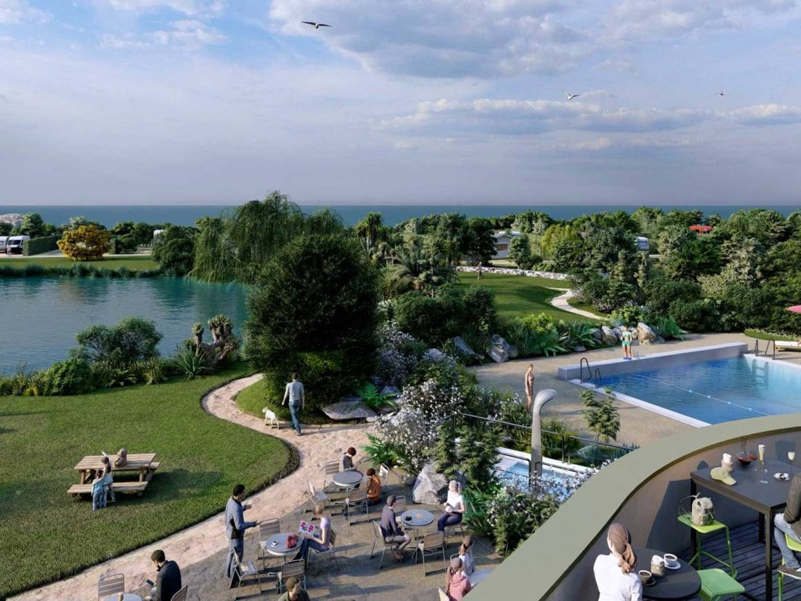 Discover the bathing area at the Portland campsite