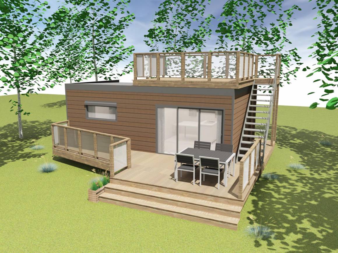 Mobil home 2 personnes 1 chambre 1 salle de bain climatisé(e) 4 fleurs ...